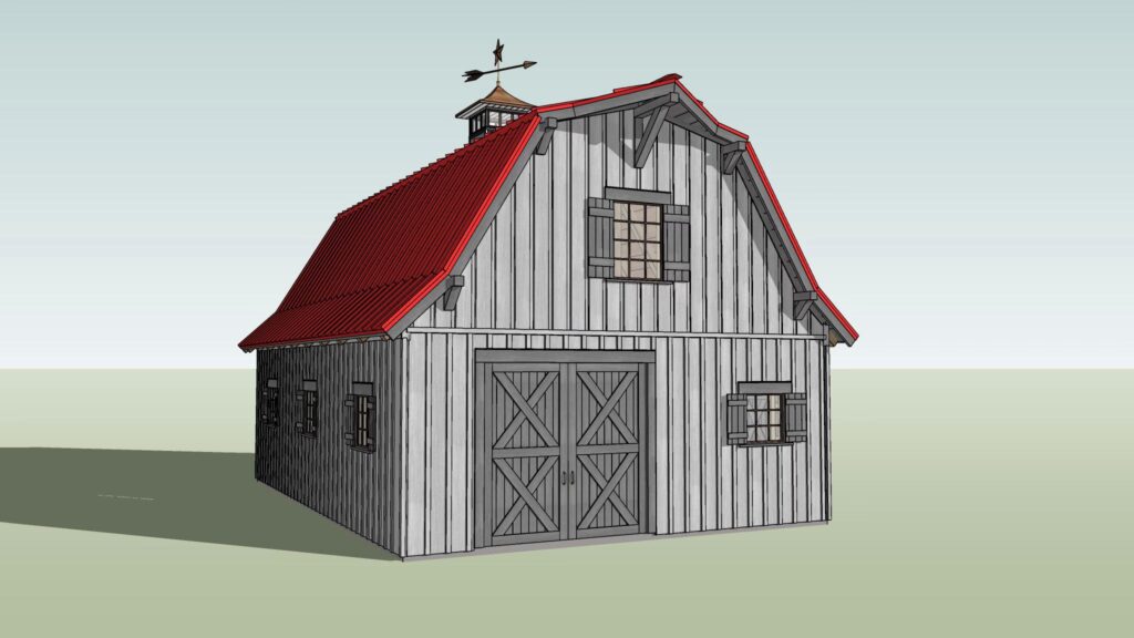 24 x 36 Gambrel Workshop Package - Barns Across Texas